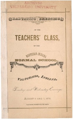 "Old School Catalog 1878, Teachers' Graduating Class" by Valparaiso ...