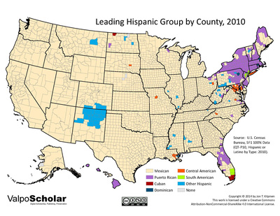 "3.01 Leading Hispanic Group by County, 2010" by Jon T. Kilpinen